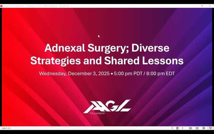 Adnexal Surgery; Diverse Strategies and Shared Lessons - SurgeryU by AAGL