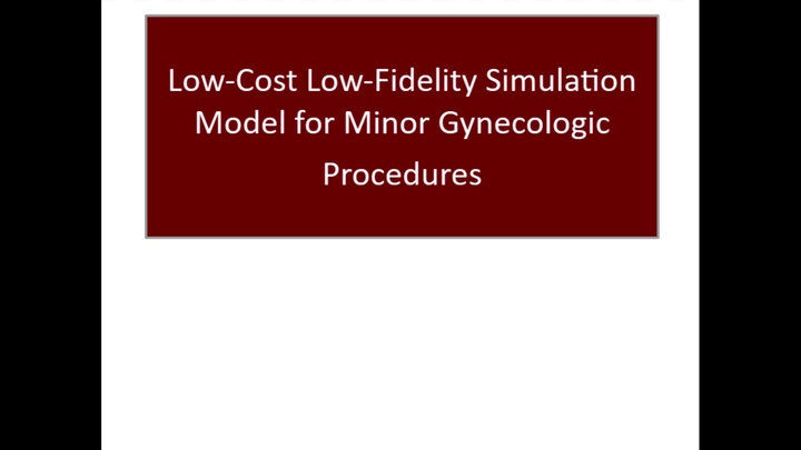 Low Cost Low Fidelity Simulation Model for Minor Gynecological ...