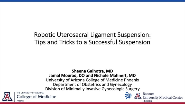 Robotic Uterosacral Ligament Suspension: Tips and Tricks to a ...